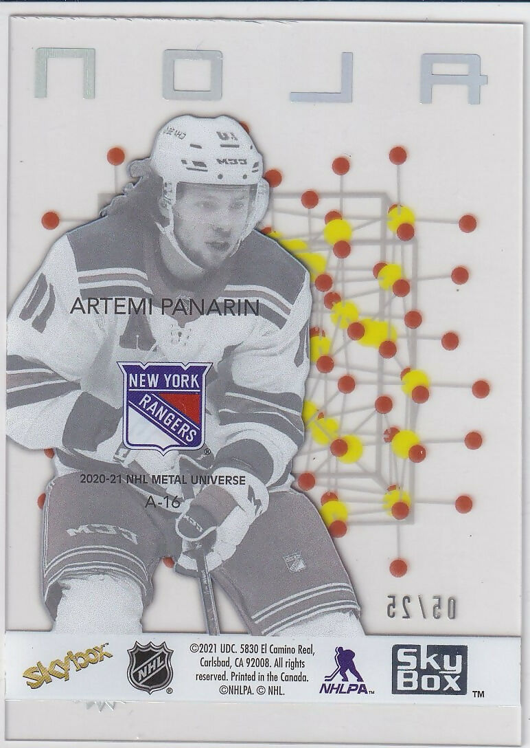 2020-21 SkyBox Metal Universe ALON Gold Spectrum #A-16 Artemi Panarin ...